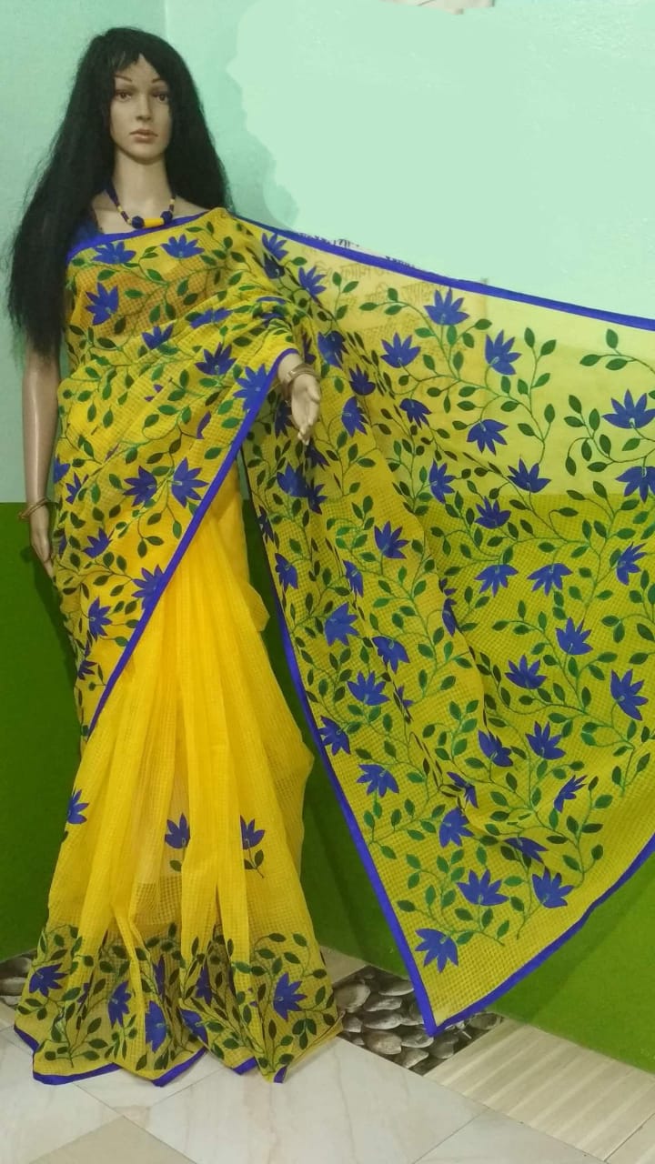 Shop Designer Applique Sarees New Patterns 2018 – Dailybuyys